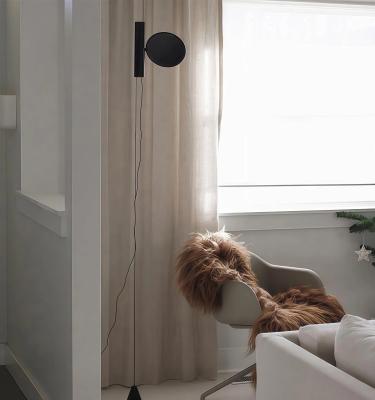 China JYLIGHTING Adjustable Iron & Acrylic LED Floor Lamp, Swivel Disc Minimalist Standing Light for Living Room & Office for sale