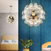 China JYLIGHTING Modern Globe Chandelier, Stainless Steel Frame with Clear Glass Bulbs, Spherical Pendant Light for Living Room & Foyer for sale
