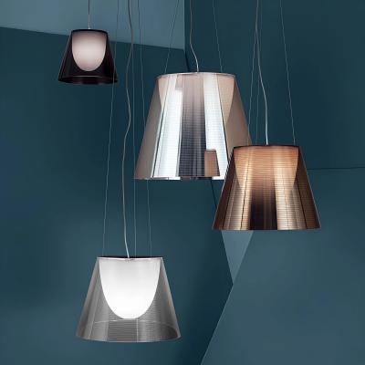 China JYLIGHTING Toned Perforated Acrylic Pendant Light, Modern Tapered Shade Hanging Lamp for Dining & Living Room for sale