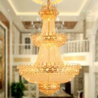 China Luxury Living Room Crystal Pendant Lamp Hotel Lobby Exhibition Hall Pendant Crystal Chandelier for sale