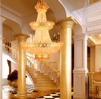 China Luxury Living Room Crystal Pendant Lamp Hotel Lobby Exhibition Hall Pendant Crystal Chandelier for sale