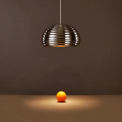 China JYLIGHTING Polished Aluminum Ribbed Dome Pendant Light, Modern Stacked Metal Hanging Lamp for Kitchen & Dining Room for sale