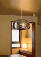 China JYLIGHTING Polished Aluminum Ribbed Dome Pendant Light, Modern Stacked Metal Hanging Lamp for Kitchen & Dining Room for sale
