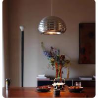 China JYLIGHTING Polished Aluminum Ribbed Dome Pendant Light, Modern Stacked Metal Hanging Lamp for Kitchen & Dining Room for sale