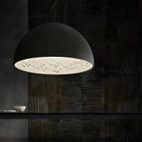 China JYLIGHTING Nordic Glossy White Resin Dome Pendant Light, Embossed Floral Interior Hanging Lamp for Dining & Living Room for sale