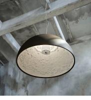 China JYLIGHTING Nordic Glossy White Resin Dome Pendant Light, Embossed Floral Interior Hanging Lamp for Dining & Living Room for sale