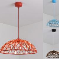 China JYLIGHTING Modern Woven Disc Pendant Light, Iron & ABS Rustic Grid Hanging Lamp for Bohemian & Farmhouse Decor for sale