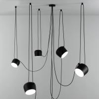 China JYLIGHTING Nordic Adjustable Aluminum Pendant Light, Black Multi-Cord Cluster Hanging Lamp for Living Room & Staircase for sale