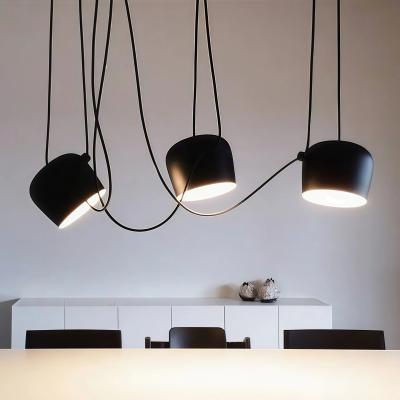 China JYLIGHTING Nordic Adjustable Aluminum Pendant Light, Black Multi-Cord Cluster Hanging Lamp for Living Room & Staircase for sale