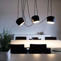 China JYLIGHTING Nordic Adjustable Aluminum Pendant Light, Black Multi-Cord Cluster Hanging Lamp for Living Room & Staircase for sale