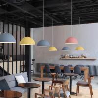 China JYLIGHTING Matte Colorful Iron Dome Pendant Light, Half-Sphere Hanging Lamp for Kitchen Island & Dining Room, Multiple Colors Available for sale