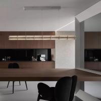 China JYLIGHTING Modern Linear Pendant Light, Aluminum & Cast Glass Tube Hanging Lamp for Dining Room & Kitchen Island for sale