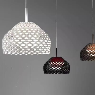 China JYLIGHTING Modern Iron & PVC Honeycomb Pendant Light, Dome-Shaped Perforated Hanging Lamp for Kitchen & Dining Room, 2 Colors Available for sale