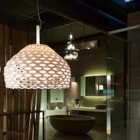 China JYLIGHTING Modern Iron & PVC Honeycomb Pendant Light, Dome-Shaped Perforated Hanging Lamp for Kitchen & Dining Room, 2 Colors Available for sale