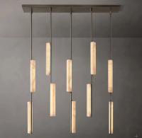 China JYLIGHTING Modern Contemporary Full Brass Crystal Pendant Light, Vertical Rod Cluster Fixture for Living Room & Entryway for sale