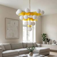 China JYLIGHTING Modern Contemporary Tiered Chandelier, Carbon Steel & Acrylic Globe Fixture for Foyer & Bedroom for sale