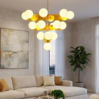 China JYLIGHTING Modern Contemporary Tiered Chandelier, Carbon Steel & Acrylic Globe Fixture for Foyer & Bedroom for sale