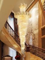 China Luxury Hotel Hall Duplex Villa Decorative Crystal Chandelier Crystal Pendant Light for sale