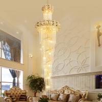 China Luxury Hotel Hall Duplex Villa Decorative Crystal Chandelier Crystal Pendant Light for sale