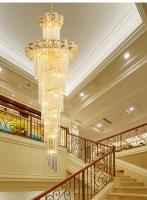 China Luxury Hotel Hall Duplex Villa Decorative Crystal Chandelier Crystal Pendant Light for sale