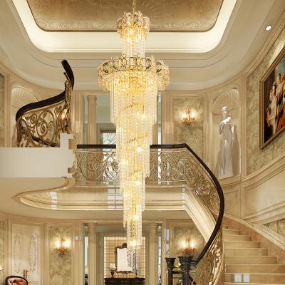 China Luxury Hotel Hall Duplex Villa Decorative Crystal Chandelier Crystal Pendant Light for sale