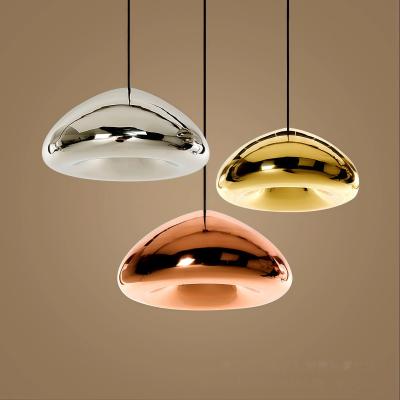 China JYLIGHTING Nordic Glossy Plated Glass Dome Pendant Light, Irregular Concave Bell Shade Hanging Lamp in Silver Gold Rose Gold for Kitchen Island & Dining Bar for sale