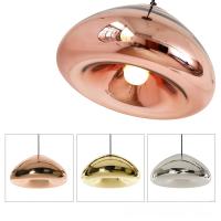 China JYLIGHTING Nordic Glossy Plated Glass Dome Pendant Light, Irregular Concave Bell Shade Hanging Lamp in Silver Gold Rose Gold for Kitchen Island & Dining Bar for sale