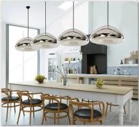 China JYLIGHTING Nordic Glossy Plated Glass Dome Pendant Light, Irregular Concave Bell Shade Hanging Lamp in Silver Gold Rose Gold for Kitchen Island & Dining Bar for sale