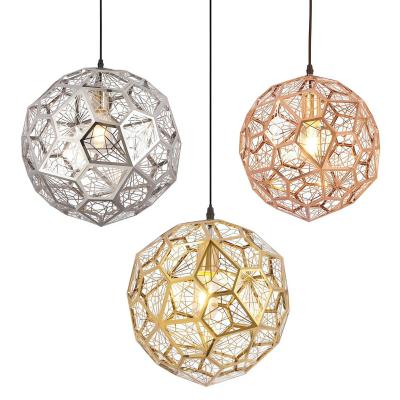 China JYLIGHTING Nordic Modern Hollow Geometric Ball Pendant Lamp, Stainless Steel with PE Reinforced Frame Fixture for Cafe & Entryway Lighting for sale