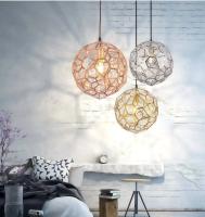 China JYLIGHTING Nordic Modern Hollow Geometric Ball Pendant Lamp, Stainless Steel with PE Reinforced Frame Fixture for Cafe & Entryway Lighting for sale