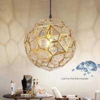 China JYLIGHTING Nordic Modern Hollow Geometric Ball Pendant Lamp, Stainless Steel with PE Reinforced Frame Fixture for Cafe & Entryway Lighting for sale