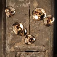 China JYLIGHTING Modern Organic Irregular Globe Pendant Light, Polished Iron Frame & Plated Acrylic Shade Fixture for Villa Dining & Hotel Space for sale