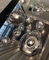 China JYLIGHTING Modern Marbled Swirl Glass Globe Pendant Lamp, Irregular Hand-blown Shade Hanging Fixture for Cafe & Bedroom Decor Lighting for sale