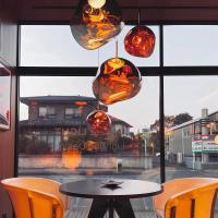 China JYLIGHTING Modern Marbled Swirl Glass Globe Pendant Lamp, Irregular Hand-blown Shade Hanging Fixture for Cafe & Bedroom Decor Lighting for sale