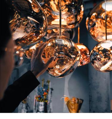 China JYLIGHTING Modern Marbled Swirl Glass Globe Pendant Lamp, Irregular Hand-blown Shade Hanging Fixture for Cafe & Bedroom Decor Lighting for sale