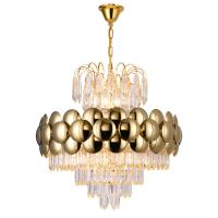 China American Style Gold LED Crystal Ball Chandelier for Restaurant Villa Hotel-Light Luxury for sale