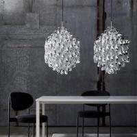 China JYLIGHTING Modern Tiered Spiral Chandelier, Iron Frame & White Acrylic Ribbon Hanging Fixture for Dining & Lobby for sale