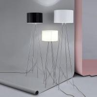 China JYLIGHTING Minimalist Tripod Floor Lamp, Steel Frame & Aluminum Drum Shade with Glass Diffuser for Contemporary Home Decor for sale