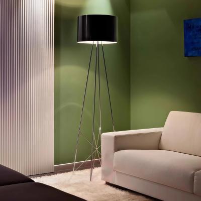 China JYLIGHTING Minimalist Tripod Floor Lamp, Steel Frame & Aluminum Drum Shade with Glass Diffuser for Contemporary Home Decor for sale