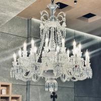 China JYLIGHTING Modern Classic Crystal Chandelier, Ornate Cut Crystal Candle-Style Fixture for High Ceiling Living Room & Hotel Lobby for sale