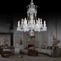 China JYLIGHTING Modern Classic Crystal Chandelier, Ornate Cut Crystal Candle-Style Fixture for High Ceiling Living Room & Hotel Lobby for sale