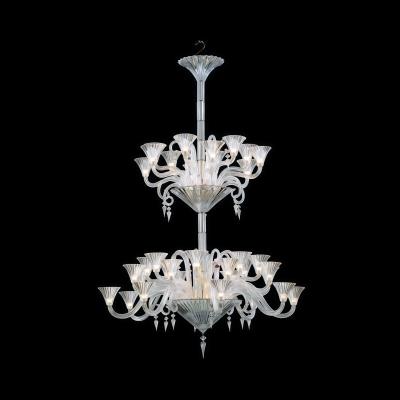 China JYLIGHTING Clear Tinted Crystal & Glass Chandelier, Murano-Style Curved Arm Pendant Light for Luxury Living Room & Hotel Lobby for sale