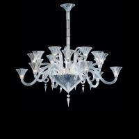 China JYLIGHTING Clear Tinted Crystal & Glass Chandelier, Murano-Style Curved Arm Pendant Light for Luxury Living Room & Hotel Lobby for sale