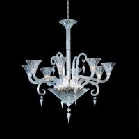 China JYLIGHTING Clear Tinted Crystal & Glass Chandelier, Murano-Style Curved Arm Pendant Light for Luxury Living Room & Hotel Lobby for sale