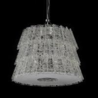 China JYLIGHTING Contemporary Wire Mesh Pendant Light, Layered Stainless Steel Cage Lamp with Crystal for Dining Room Decor for sale