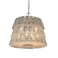 China JYLIGHTING Contemporary Wire Mesh Pendant Light, Layered Stainless Steel Cage Lamp with Crystal for Dining Room Decor for sale