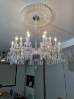 China JYLIGHTING Modern Elegant Crystal Chandelier with Fabric Shades, 24-Arm Traditional Fixture for High-End Dining & Hotel Lobby for sale