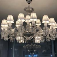 China JYLIGHTING Modern Elegant Crystal Chandelier with Fabric Shades, 24-Arm Traditional Fixture for High-End Dining & Hotel Lobby for sale