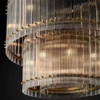 China JYLIGHTING Modern Contemporary Drum Iron Pendant Chandelier, Vertical Slatted Iron Shade Suspension Light for Kitchen Island & Lobby for sale