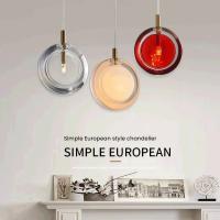 China JYLIGHTING Modern Ring-Shaped Crystal Pendant Light with Brass Top, Single-Bulb Clear Glass Hanging Lamp for Kitchen Island & Bedroom Bedside for sale